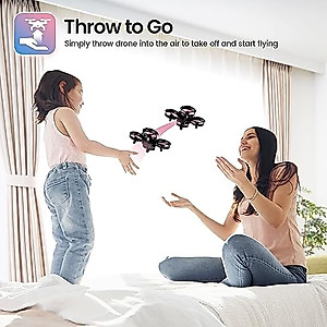 Holy Stone Mini Drone for Kids 8-12 and Beginners HS210 Pink RC Nano Quadcopter Indoor Drone with Circle Fly, Auto Hovering, 3D Flip, and Headless Mode, Great Gift Toy for Boys and Girls