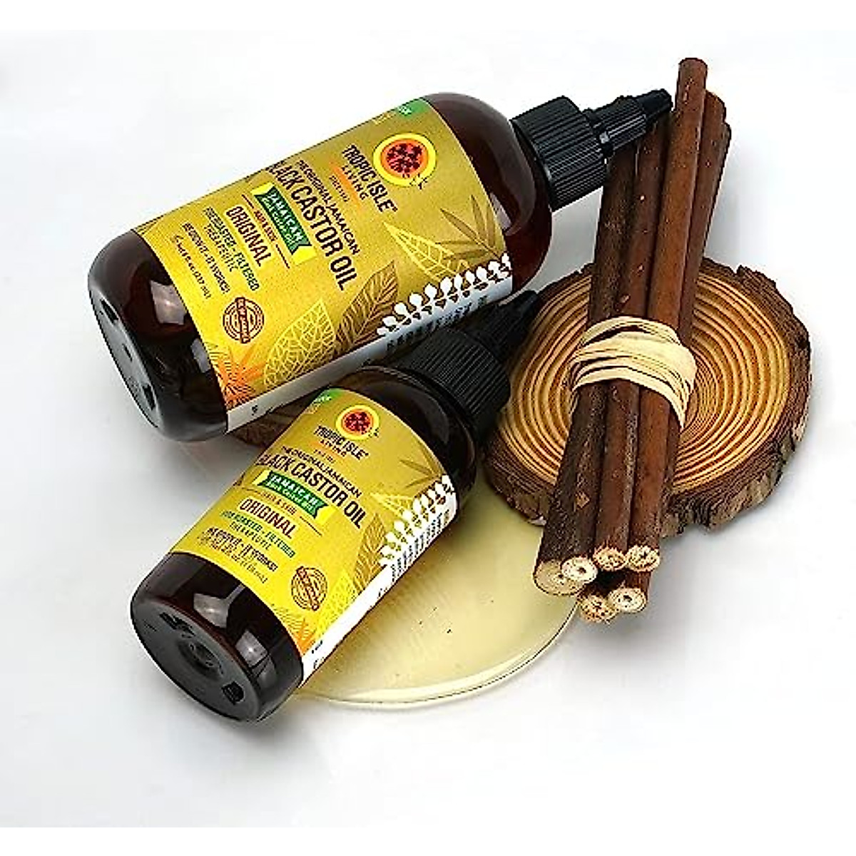 Tropic Isle Living Hair Gro Growth Oil 4oz | Organic Jamaican Black Castor Oil with Almond, Avocado & Jojoba Oils | Promotes Hair Growth | Prevents Breakage, Hair Loss, Shedding