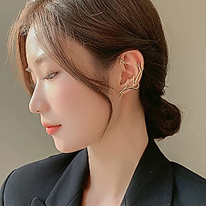 Vercret Gold Earrings Cuff for Women CZ Earring Ear Cuff for Friend, Sister, Daily Wearing