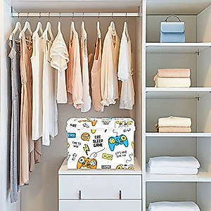 CaTaKu Games Funny Storage Bins with Lids and Handles, Fabric Large Storage Container Cube Basket with Lid Decorative Storage Boxes for Organizing Clothes