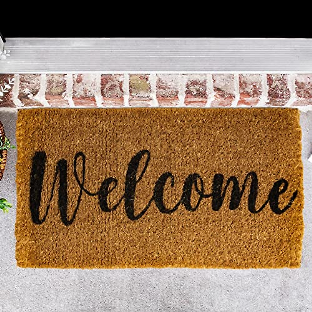 Juvale Natural Coir Doormat, Welcome Mats for Front Door, Outdoor Entry (16x29 in)