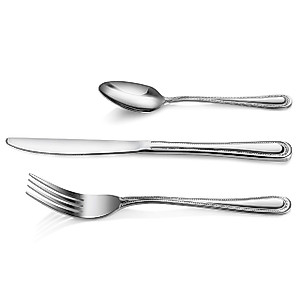 New Star Foodservice Bead Pattern, Stainless Steel, 36-Piece Flatware Set