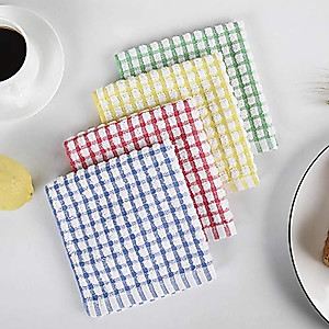 Oeleky Dish Cloths for Kitchen Washing Dishes, Super Absorbent Dish Rags, Cotton Terry Cleaning Cloths Pack of 8, 12x12 Inches