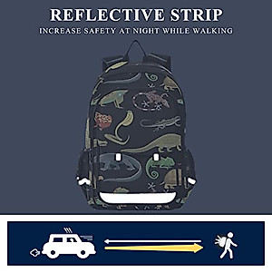 Glaphy Snakes Lizard Frog and Turtle Animal Backpack Lightweight Laptop Backpack Student Travel School Bag with Reflective Stripes