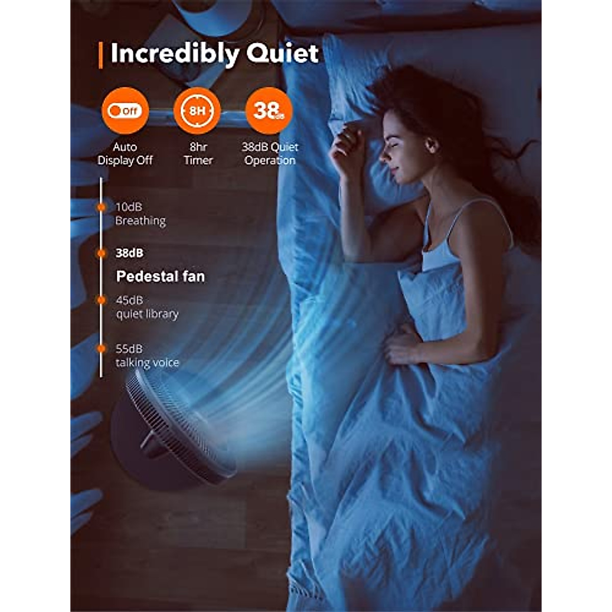 Delvit Standing fan,Oscillating Fan with Remote control,Quiet,Electric Pedestal 13 Speed Levels, 9-Hour Timer, 3 Wind Modes, 14-inch Adjustable Height for House Room Office Bedroom Use (Black)