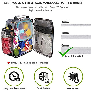 ALAZA Sloth Lunch Bag Insulated Lunch Box Large Freezable Lunch Boxes Cooler Meal Prep Lunch Tote Follow Your Dreams with Shoulder Strap for Women Boys Girls