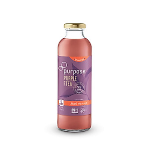 Purpose Tea - Bottled Iced Tea, All Natural Brewed Organic Purple Leaves, Unsweetened, Pure, Non-GMO, High in Antioxidants and Anthocyanins, Healthy Drinks - 16 oz (Variety Pack, 12 Pack)