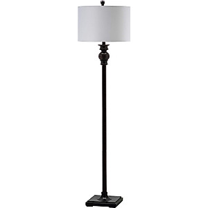 SAFAVIEH Lighting Collection Alphie Rustic Farmhouse Ebony 61-inch Living Room Bedroom Home Office Standing Floor Lamp (LED Bulb Included)