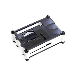 XYGStudy Black/White Acrylic Fully Protection Cover Case for Raspberry Pi 4 Model B, with Cooling Fan (PI4-CASE-B)