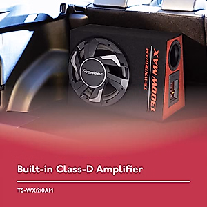 PIONEER TS-WX1210AM - Powerful 12-inch Active Subwoofer with Built-in Amplifier, 1300 Watts Peak Power, and Compact Design for Deep Bass