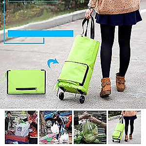 xiaoguozi Foldable Shopping Cart Portable Shopping Bag Stair Climbing Grocery Cart with Wheels Removable Bag Waterproof Large Capacity Utility Cart