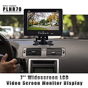 Premium 7” Inches Rearview Car LCD Monitor by Pyle – Parking Monitor Assistant with Wireless Remote Control – Full Color Wide Screen – Can Be Installed in Headrest Post (PLHR70)