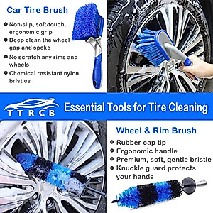 20Pcs Car Wheel Tire Detailing Brush Set,Car Detailing kit,Car Detailing Brushes,Auto Detailing Drill Brush Set,17" Long Handle Rim Wheel Brush,Tire Brush,Car Cleaning Kit for Wheels,Interior,Exterior