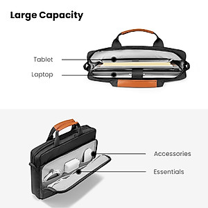 tomtoc Protective Laptop Shoulder Bag for 13-14 Inch MacBook Air/Pro, 13.4-14.4 Surface Laptop Studio/7/6/5/4/3, HP Chromebook 14, Acer Aspire 14, ASUS Zenbook 14, Dell Inspiron 14, Business Briefcase