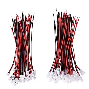Letool 30 Pairs JST 1.25mm 2 Pin Micro Male Female Connector Plug with Red Black Wire Cable 80mm