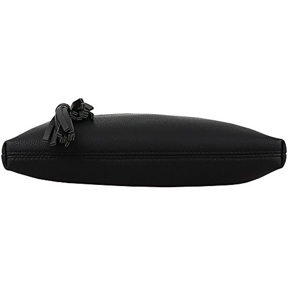 B BRENTANO Vegan Multi-Zipper Crossbody Handbag Purse with Tassel Accents (Black 1)