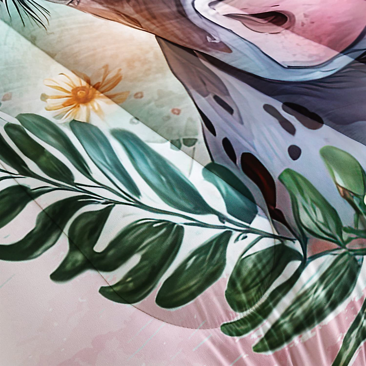 CVHOUSE Kawaii Cow Comforter Set Twin Size,Cute Pink Cow Bedding Set for Girls Kids,Kawaii Cow Quilt Set Pink Cow Duvet Set Girl's Bedroom Decor 3 Pieces