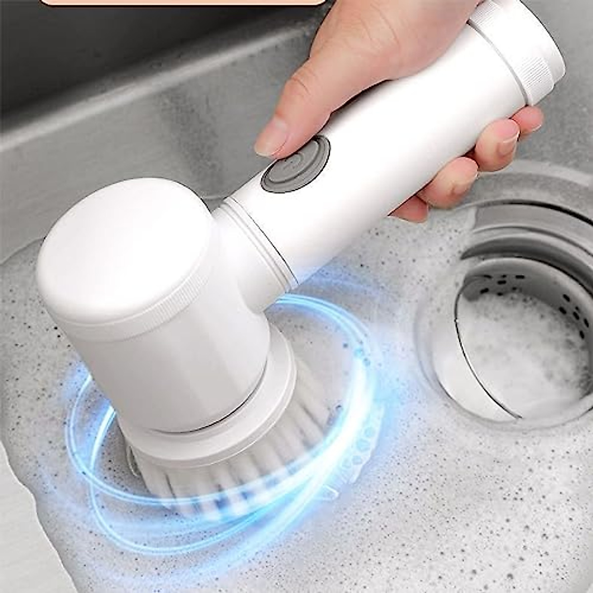 Sentmoon Clearance Cordless Electric Cleaning Brush, Electric Spin Scrub-BER with 5 Brush Heads, Power Scrub-BER, Rechargeable Cleaning Tools for Bathroom Wall Kitchen Tile Window Sink
