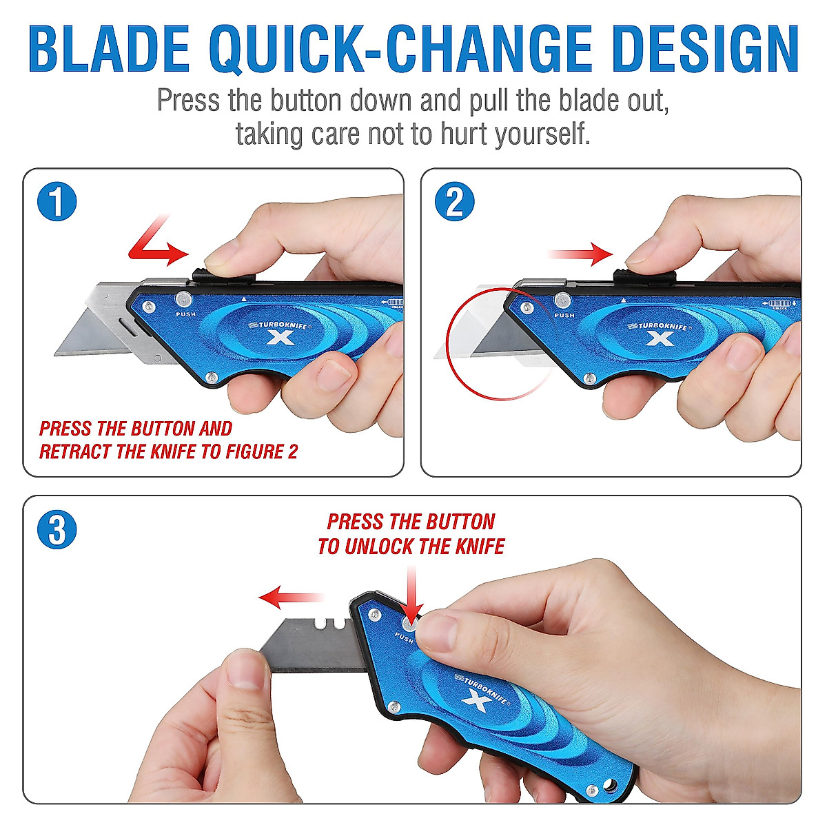 Olympia Tools Turboknife X Utility Knife 33-134, Blue