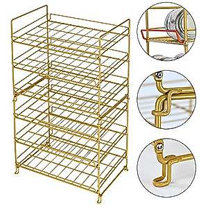 2 Pack- SUFAUY Can Rack Organizer, Stackable Can Storage Dispenser Holds up to 72 Cans for Kitchen Cabinet or Pantry, Gold