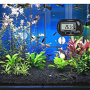 Thlevel LCD Digital Aquarium Thermometer, Fish Tank Thermometer with Water-Resistant Sensor Probe and Suction Cup for Reptile, Turtle Incubators, Terrarium Water Thermometer (4)