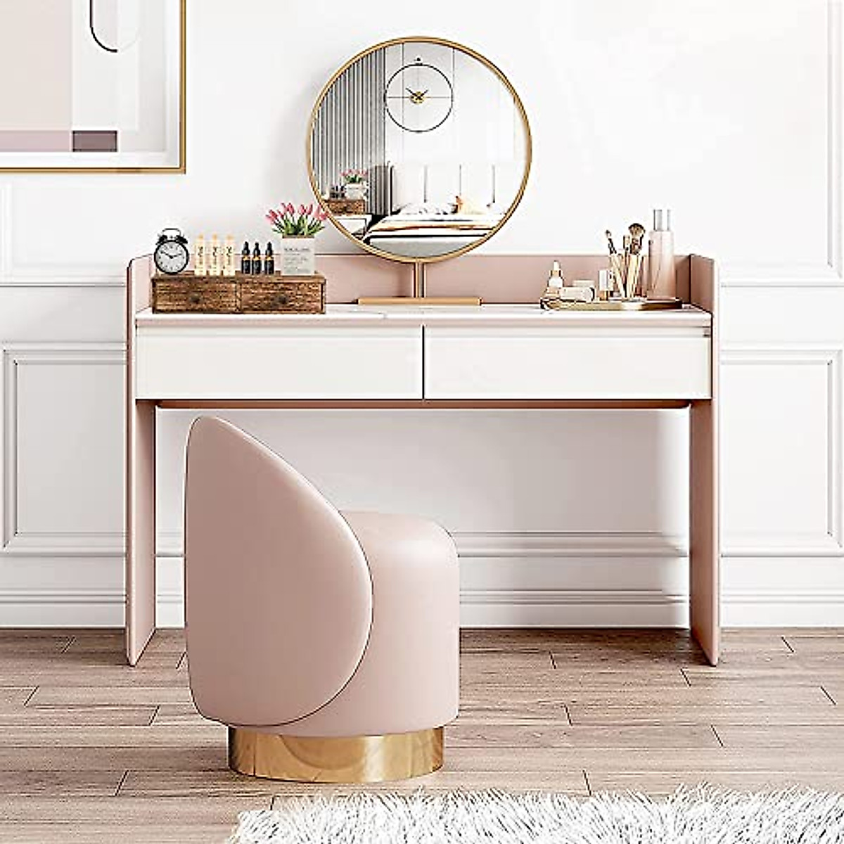 Yesland 2 Pcs Floating Nightstand with Drawer - Rustic Wood Floating Wall Mounted Drawers Floating Shelf with Drawer for Living Room, Bedroom, Storage, Display - Yellowish Brown