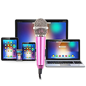 LOCOLO 4Pcs Mini Microphone with Omnidirectional Stereo Mic for Voice Recording, Portable Microphone Chatting and Singing Compatible with Smartphone