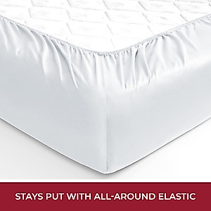 Mellanni Waterproof Mattress Pad - 21" Deep Pocket - Highly Absorbent, 100% Waterproof Mattress Protector Full Size - Soft & Waterproof Mattress Cover - Breathable Mattress Pad (Full, 21" Deep)