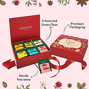 VAHDAM, Assorted Chai Tea Variety Pack (6 Flavors, 60 Tea Bags) Caffeinated, Gluten Free, Non GMO | Indian Masala Chai Tea Blends | Long Leaf Pyramid Tea Bags Variety Pack | Gifts for Women/Men