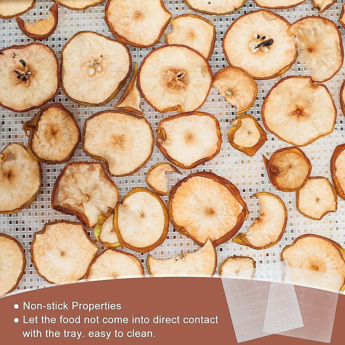 8 Pcs Silicone Dehydrator Mats 10 Pcs Mesh Screen Dehydrator Sheets Nonstick Reusable Fruit Dryer Trays for Jerky Fruit Herbs Flax Crackers Crust Tray