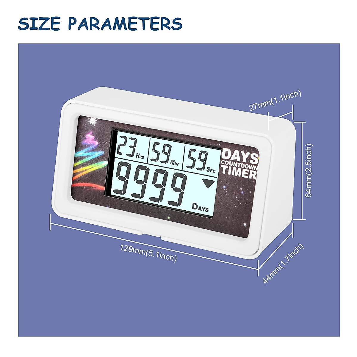 Jayron Backlight Digital 9,999 Days Countdown Timer Big LCD Display Count Down for Retirement Wedding Vacation Christmas Event Classroom Cruise