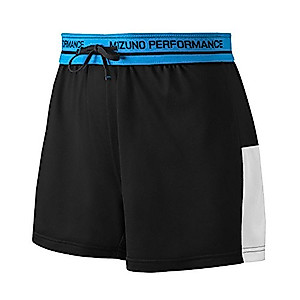 Mizuno Women's Comp Training Shorts, Black/White, Small