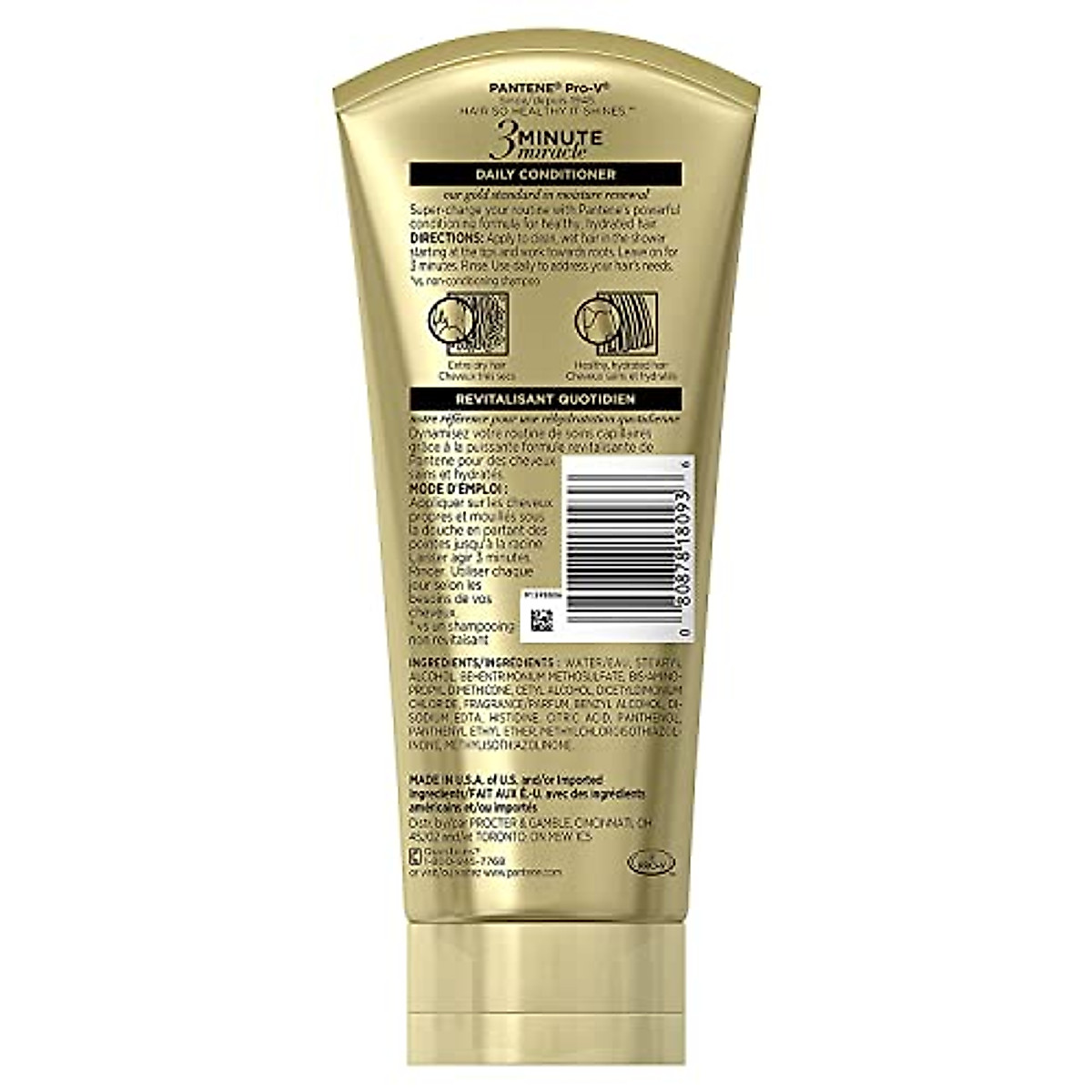 Pantene Moisture Renewal 3 Minute Miracle Deep Conditioner, 6 Fluid Ounce, Pack of 2