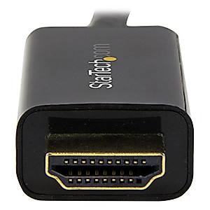StarTech.com 6ft (2m) DisplayPort to HDMI Cable - 4K 30Hz - DisplayPort to HDMI Adapter Cable - DP 1.2 to HDMI Monitor Cable Converter - Latching DP Connector - Passive DP to HDMI Cord (DP2HDMM2MB)