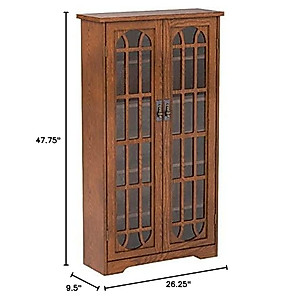 Window Pane Media Cabinet - Oak