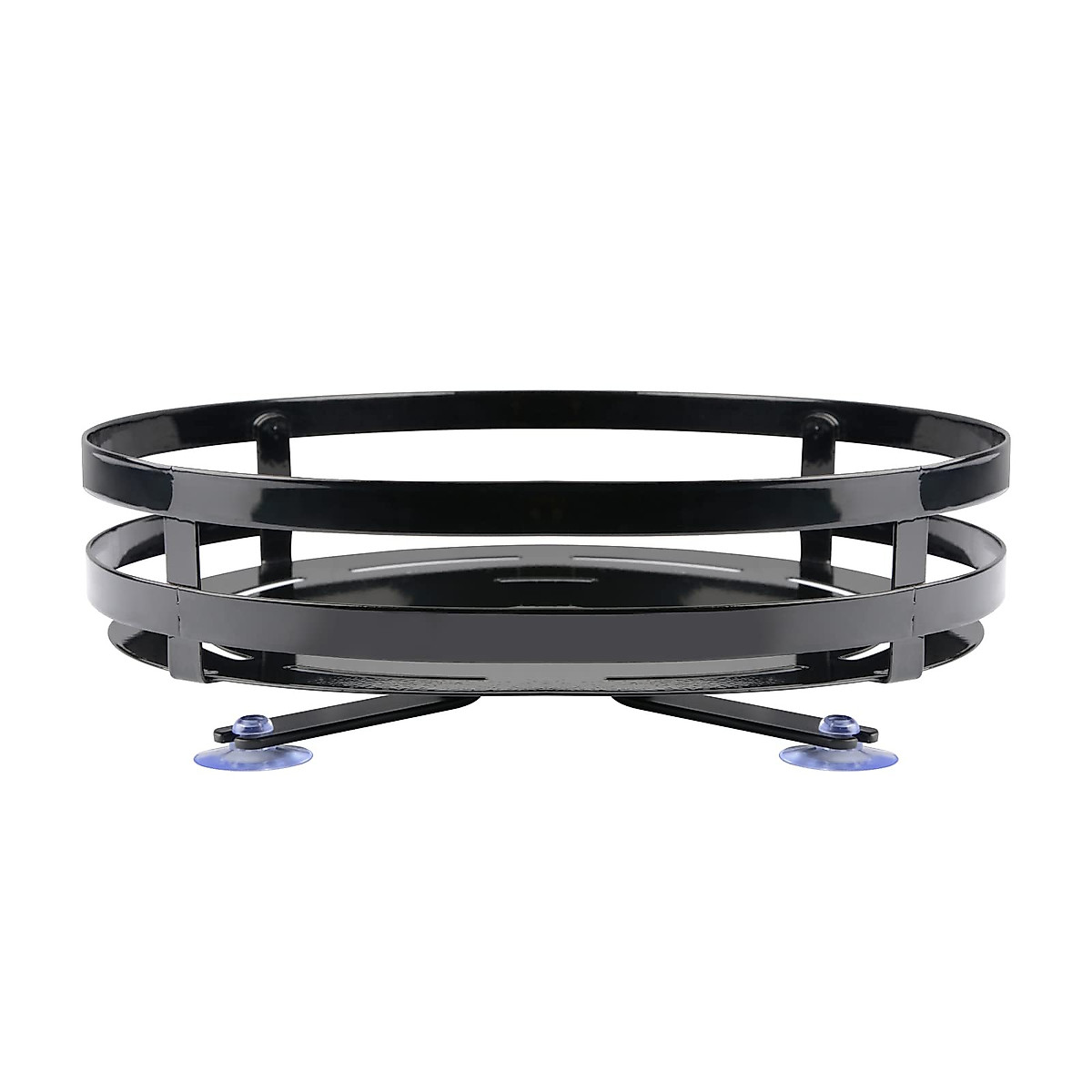 10" Round Steel Lazy Susan Rotating Turntable Food Storage Container Tray for Kitchen Cabinet Pantry Fridge Cupboards Counter Organizing, Fully Rotating Organizer for Spices, Condiments, Makeup