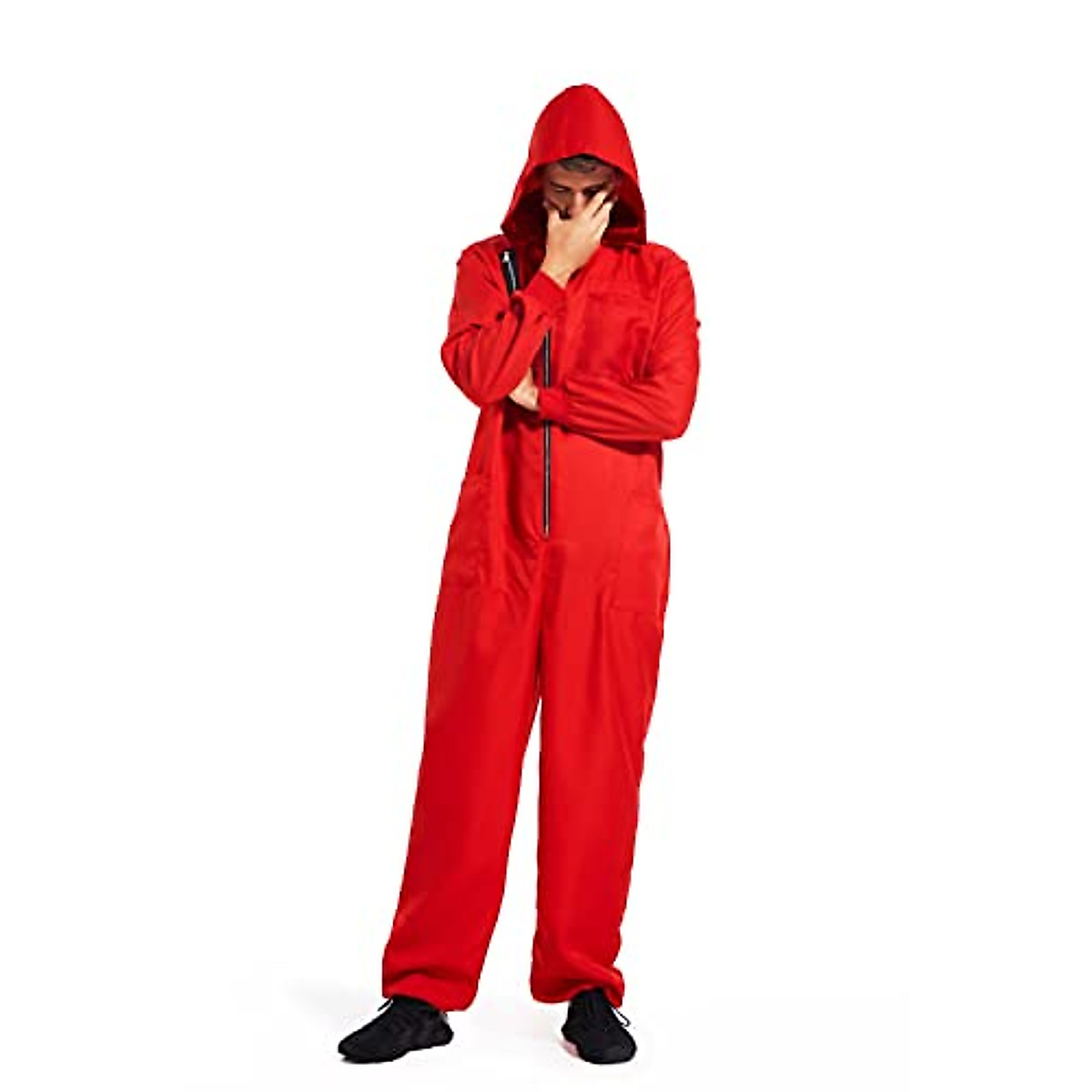 Lukyamzn Halloween Red Money Jumpsuit Cosplay Party Tracksuit Outfits Props Role Play Red Classic Costume from TV Series