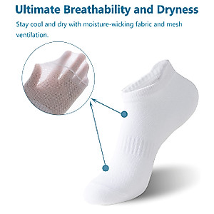 Irisbear Ankle Socks for Women Running Athletic Low Cut Tab Socks Sports No Show Socks 6-Pairs White/Black/Gray