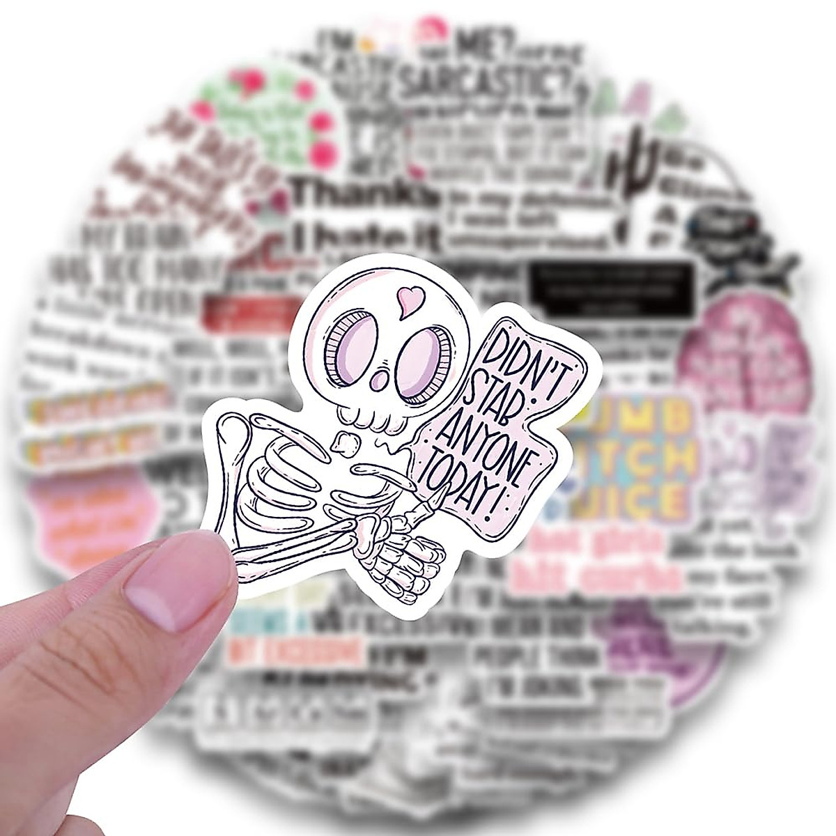 SEMYEIYO 60 PCS Sarcastic Stickers,Funny Stickers for Adults,Snarky, Humorous Quotes Stickers for Water Bottle,Laptop,Phone,Hard Hat,Bumper,Gifts for Adult