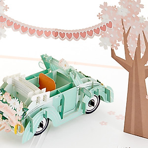 Hallmark Signature Paper Wonder Pop Up Wedding Card (Classic Car, Just Married)