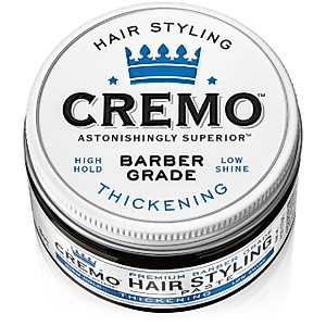 Cremo Mens Hair Paste - Premium Barber Grade Thickening Paste with High Hold and Low Shine, 4 Oz