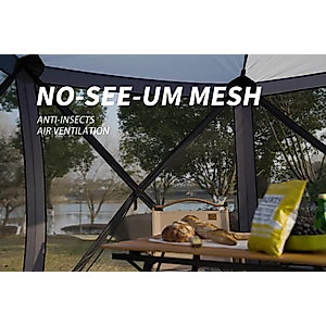 Gardimax Pop Up Instant 12'x12' 6 Sided Gazebo Screen House for Camping 8-10 Person, for Backyard, Camping, Outdoor, Coffee