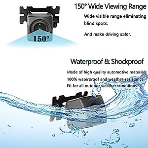 EWAY Universal Car Backup Front View Camera License Plate Rear View Reversing Camera Kit for Vehicle Pickup Truck Van SUV RV