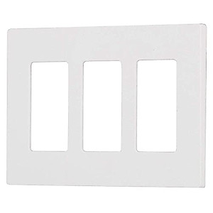 Lutron Claro 3 Gang Decorator/Rocker Wallplate, Gloss, White (1-Pack) | CW-3-WH