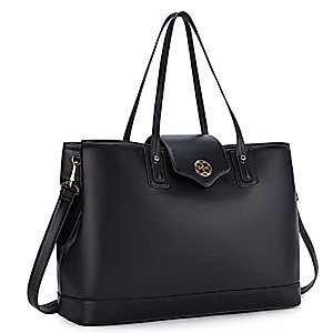 Missnine Women Laptop Bag 15.6 in Vegan Leather Briefcase Large Laptop Purse Work Tote Bag for Office Business