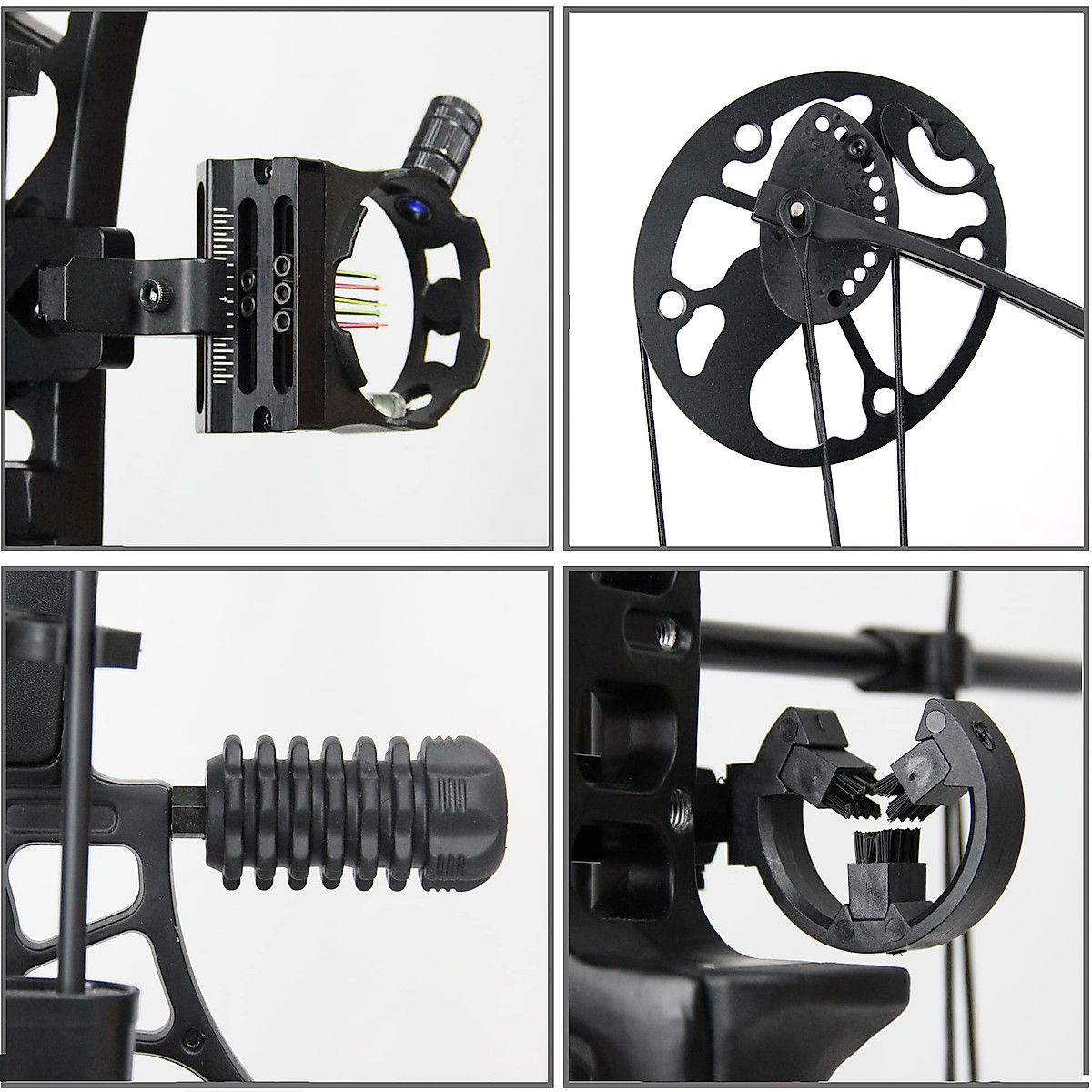 Archery Compound Bow and Arrow for Adults and Youth，Bowfishing and Hunting Bow Set, 320 fps,18"-30" Draw Length,35-70 Lbs Draw Weight, Package with Archery Hunting Equipment Black