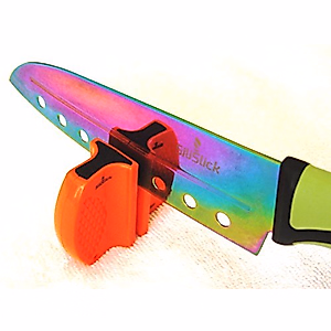 SiliSlick Ceramic Knife Sharpener - Professional Grade Sharpening Tool with 2 Stage Coarse, Medium, and Fine Grinding for Straight and Serrated Knives