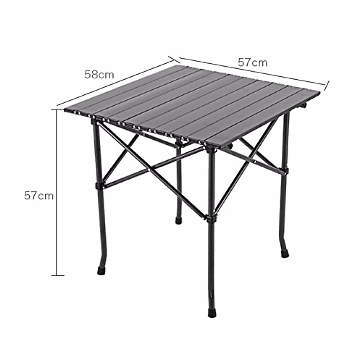 ZHYH Portable Light Weight Aluminum Alloy Outdoor Folding Table for Camping Beach Backyards BBQ Party Tabletop