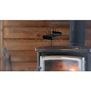 Ecofan® Original, Classic Styled, Heat Powered Wood Stove Fan, 100CFM, 800CAXBX, 7.9" Blade, Black