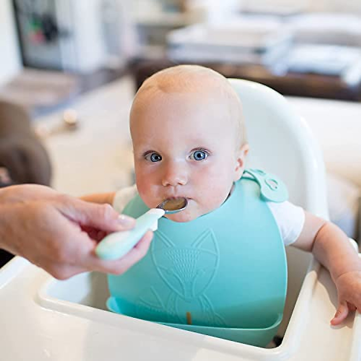 Dr. Brown’s Designed to Nourish Soft-Grip Spoon and Fork Set, Teal and No-Slip Strong Suction Bowl for Babies and Toddlers, BPA Free, 2 Pack